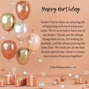 Birthday Wishes for a Leader