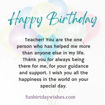 Birthday Wishes for Teacher