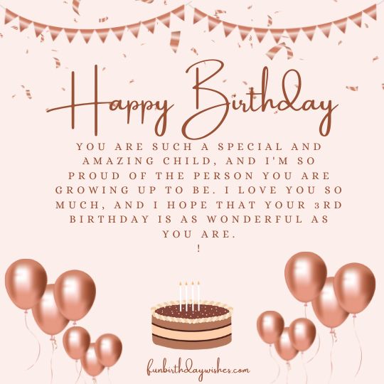 3rd Birthday Wishes For Son