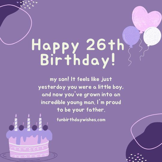 26th Happy Birthday Wishes For Son